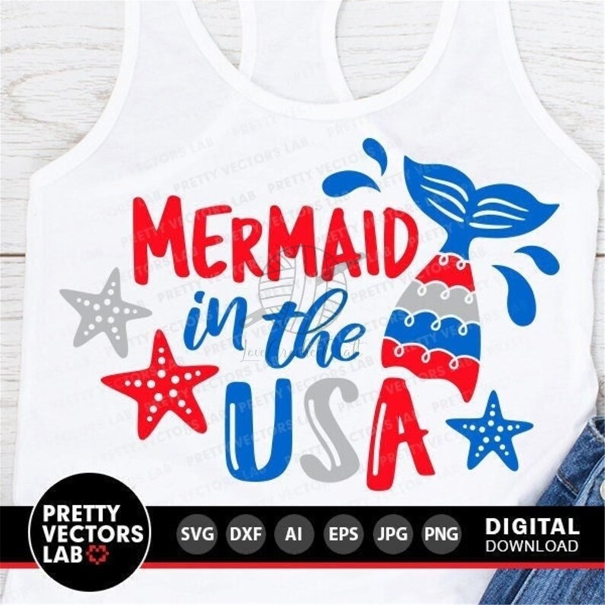 4th of July Svg, Mermaid in the USA Svg, Patriotic Mermaid S | Inspire ...