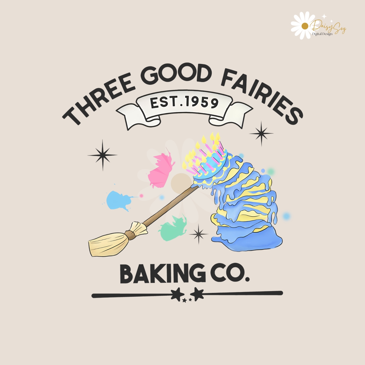 Three Good Fairies Baking Co Est 1959 PNG Sublimation - Inspire Uplift