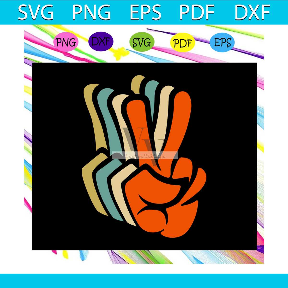 Retro peace sign hand, peace sign hand, two finger, retro vi | Inspire ...