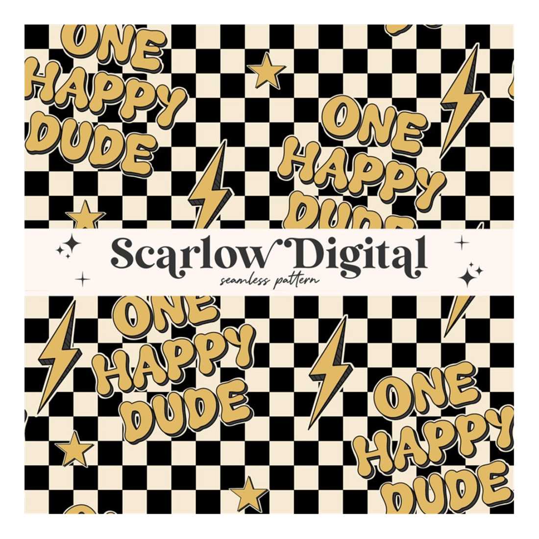 One Happy Dude Seamless Pattern Sublimation Digital Design D | Inspire ...