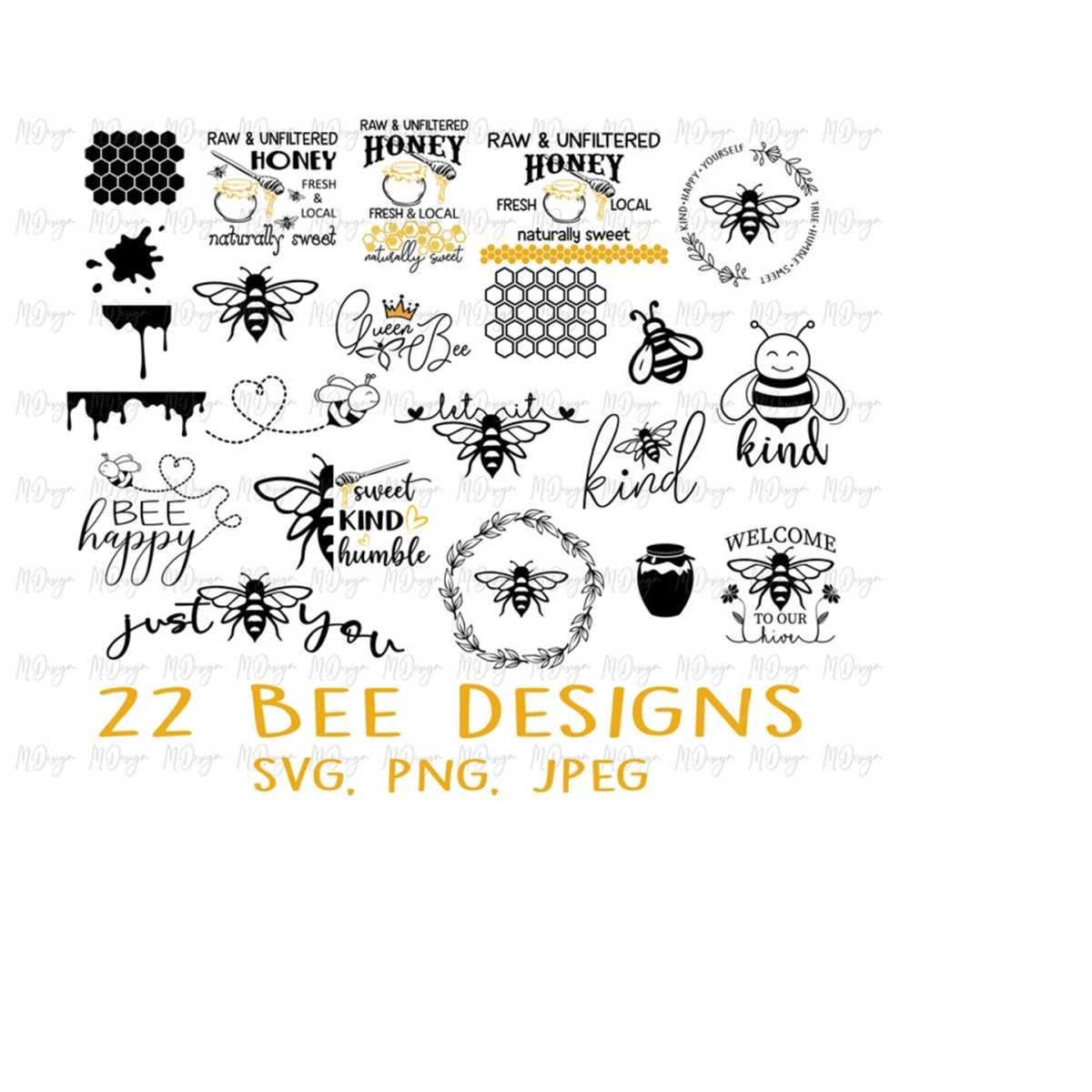 Bee SVG Bundle Cutting Files for Cricut, Silhouette, Glowfor | Inspire ...