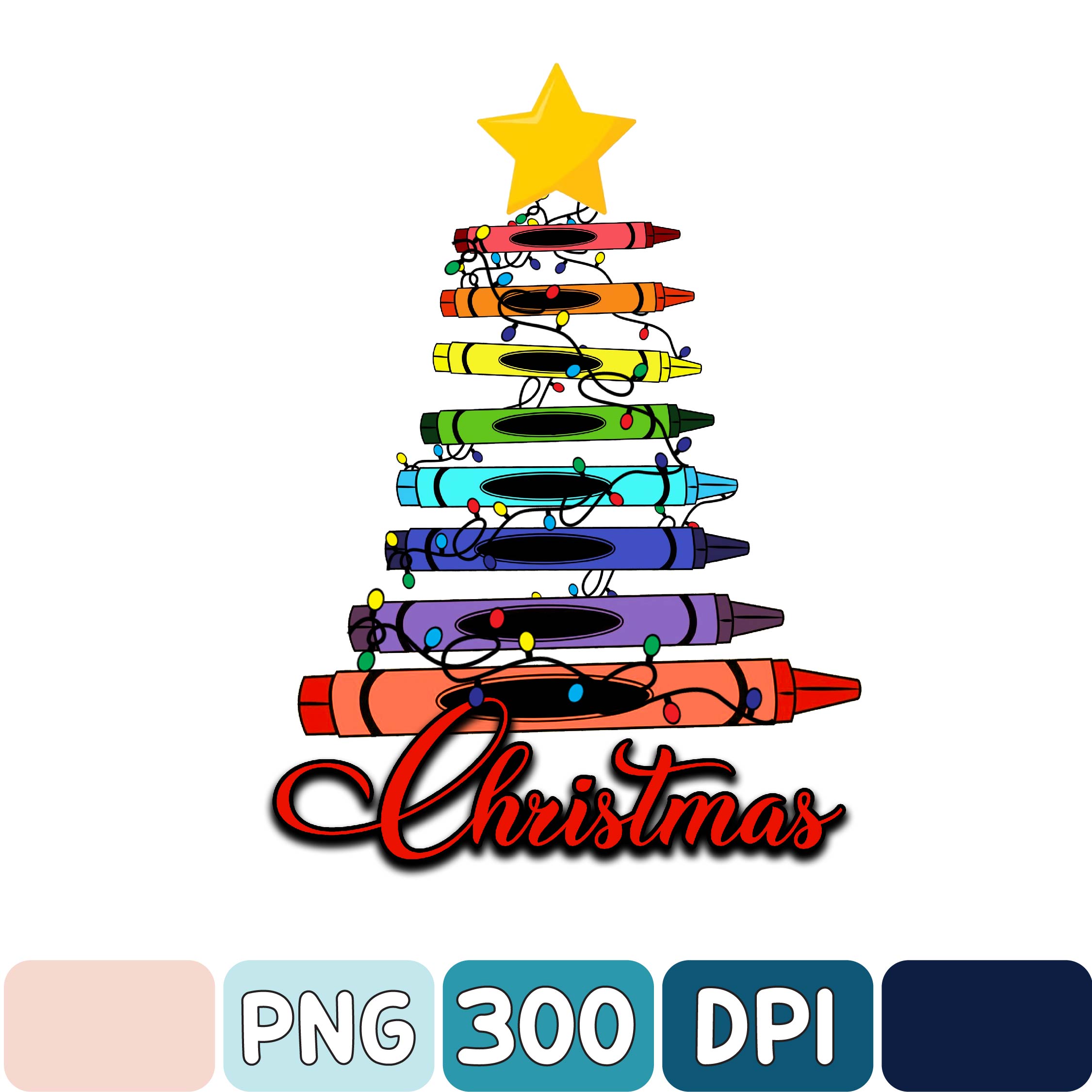 Teacher Christmas Png, Crayon Tree Light Png, Gifts Student, | Inspire ...