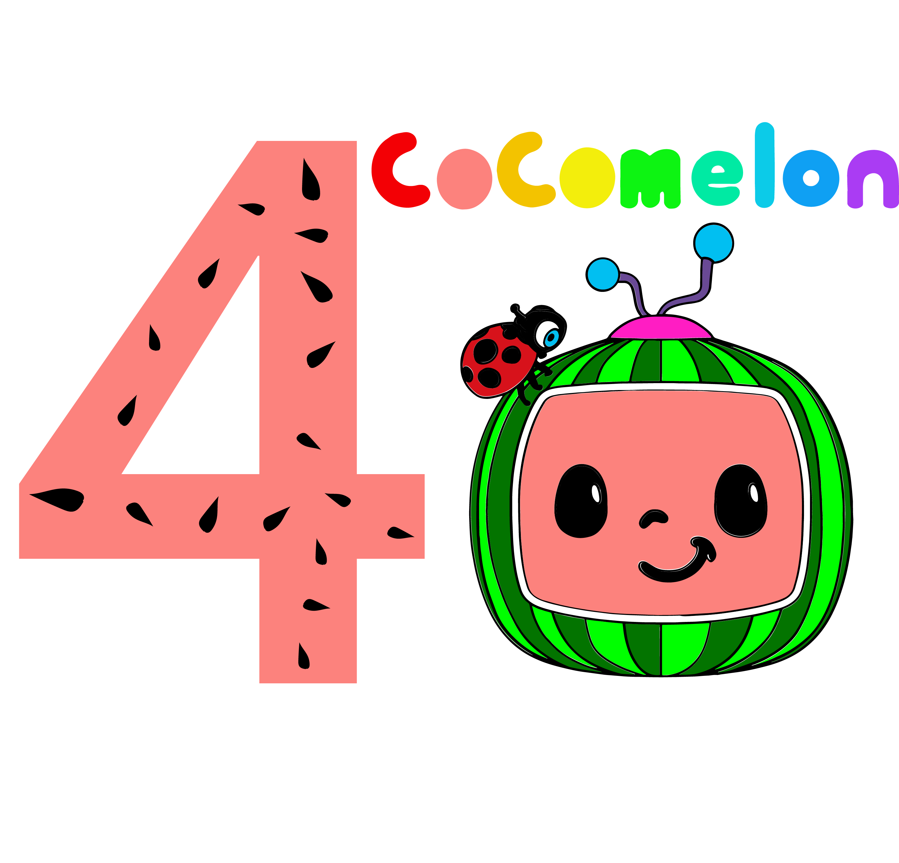 Cocomelon Numbers 4 Svg, Cocomelon Png, Cocomelon Characters | Inspire ...