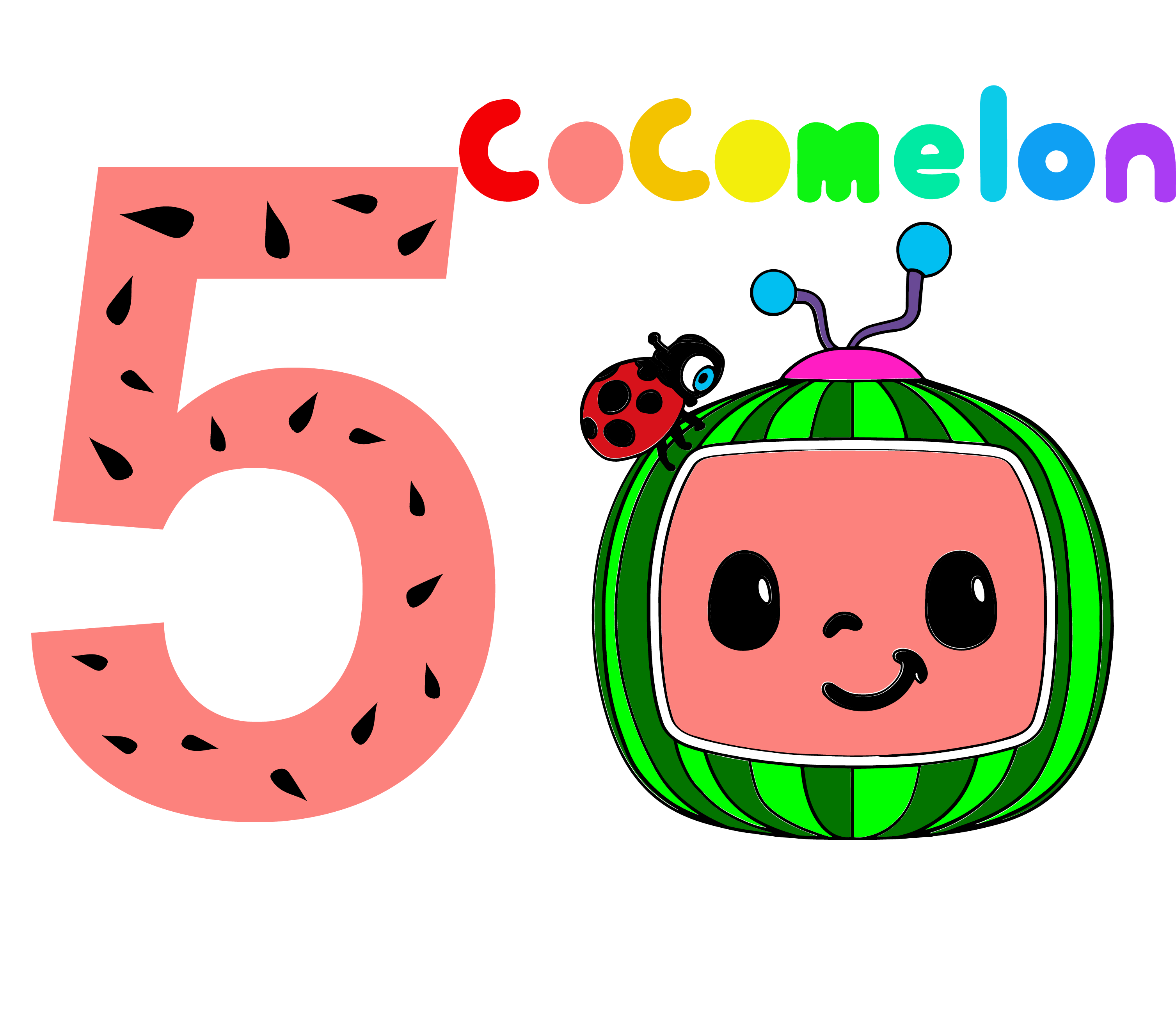 Cocomelon Numbers 5 Svg, Cocomelon Png, Cocomelon Characters | Inspire ...