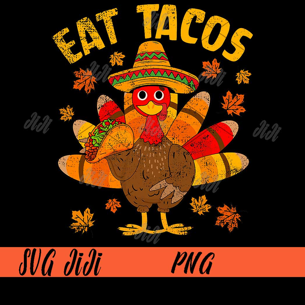 Turkey Eat Tacos PNG, Mexican Sombrero Thanksgiving PNG | Inspire Uplift