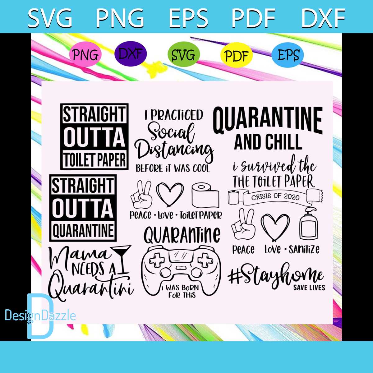 Quarantine Svg, Peace Love Sanitize Svg, Social Distancing S | Inspire ...