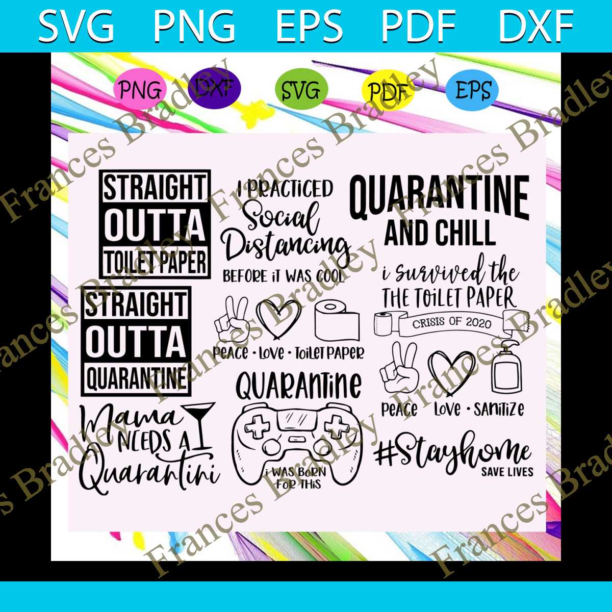Quarantine Svg, Peace Love Sanitize Svg, Social Distancing S | Inspire ...