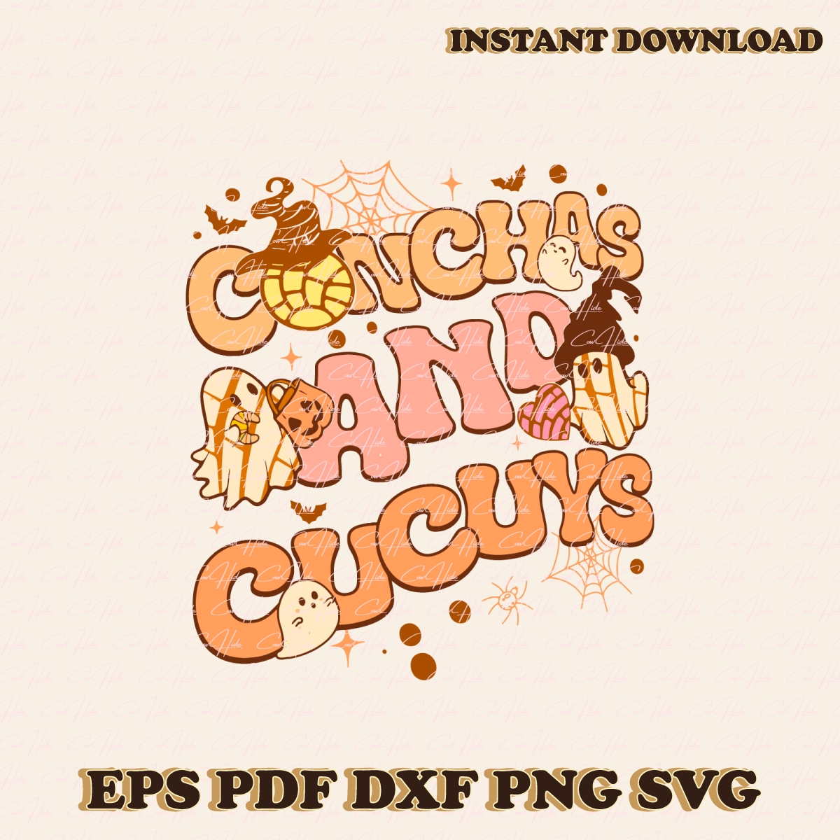 Conchas And Cucuys Spooky Concha Ghost SVG Cutting File | Inspire Uplift