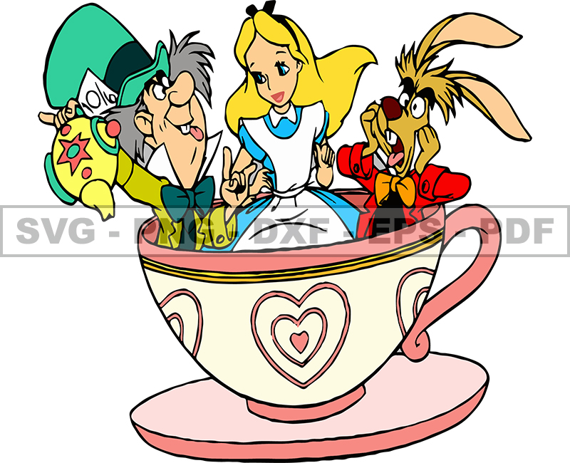 March Hare Svg, Mad Hatter and Dormouse Png, Disney Mad Char | Inspire ...