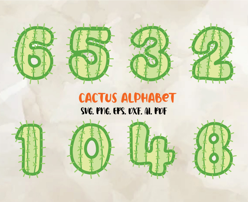 Cactus Alphabet Numbers Letters Font SVG, Modern Font, Fonts | Inspire ...