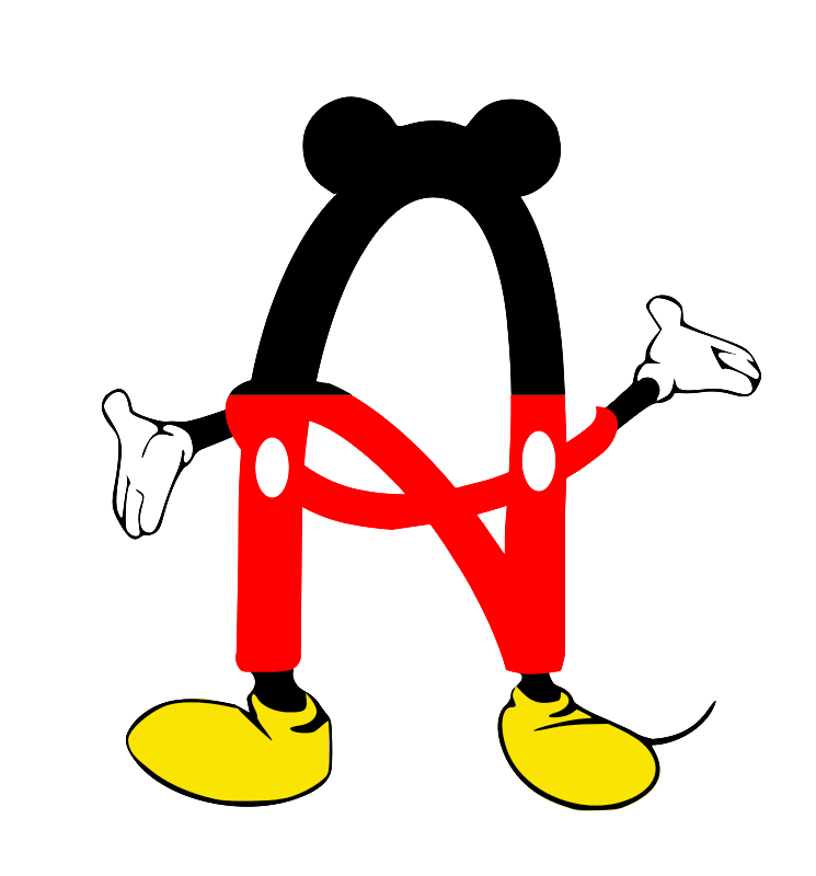 Mickey Letters Svg - Mickey Font Png Cut Files, Mickey & Min | Inspire ...