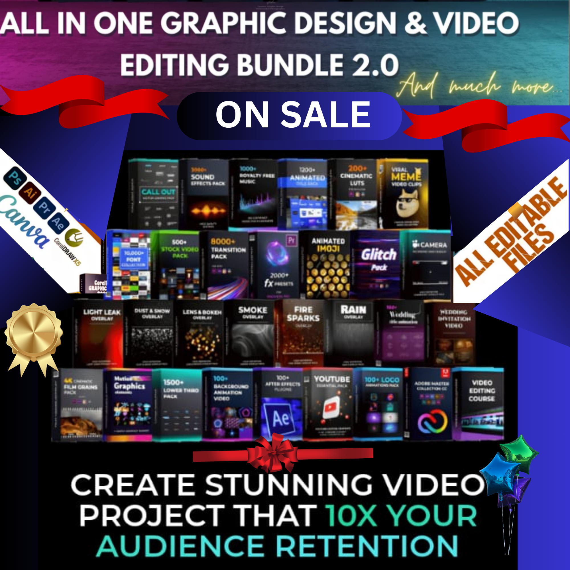 All in One Mega Graphic Designer Bundle for video editing an | Inspire ...
