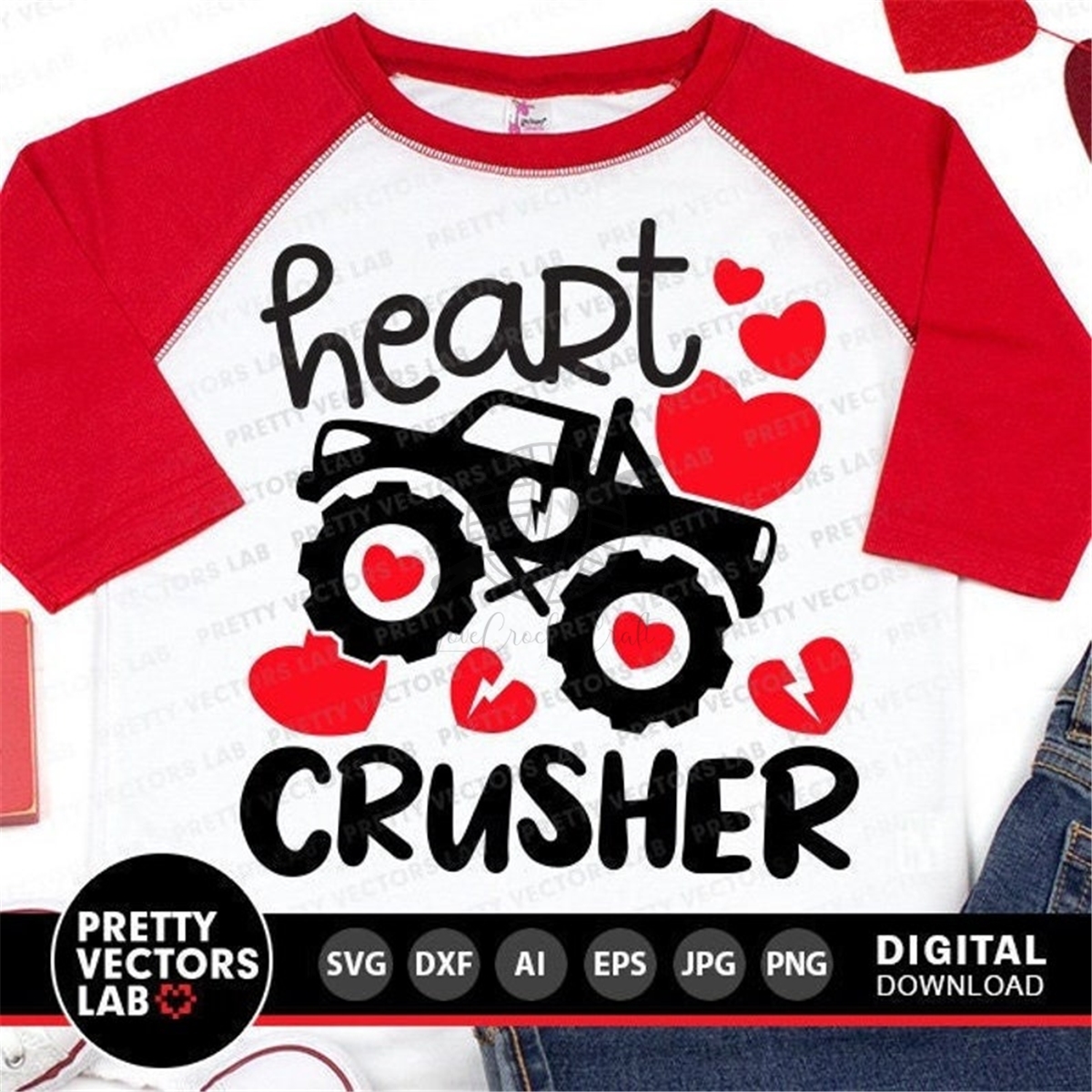 Valentine's Monster Truck Svg, Valentine's Day Cut Files, He | Inspire ...