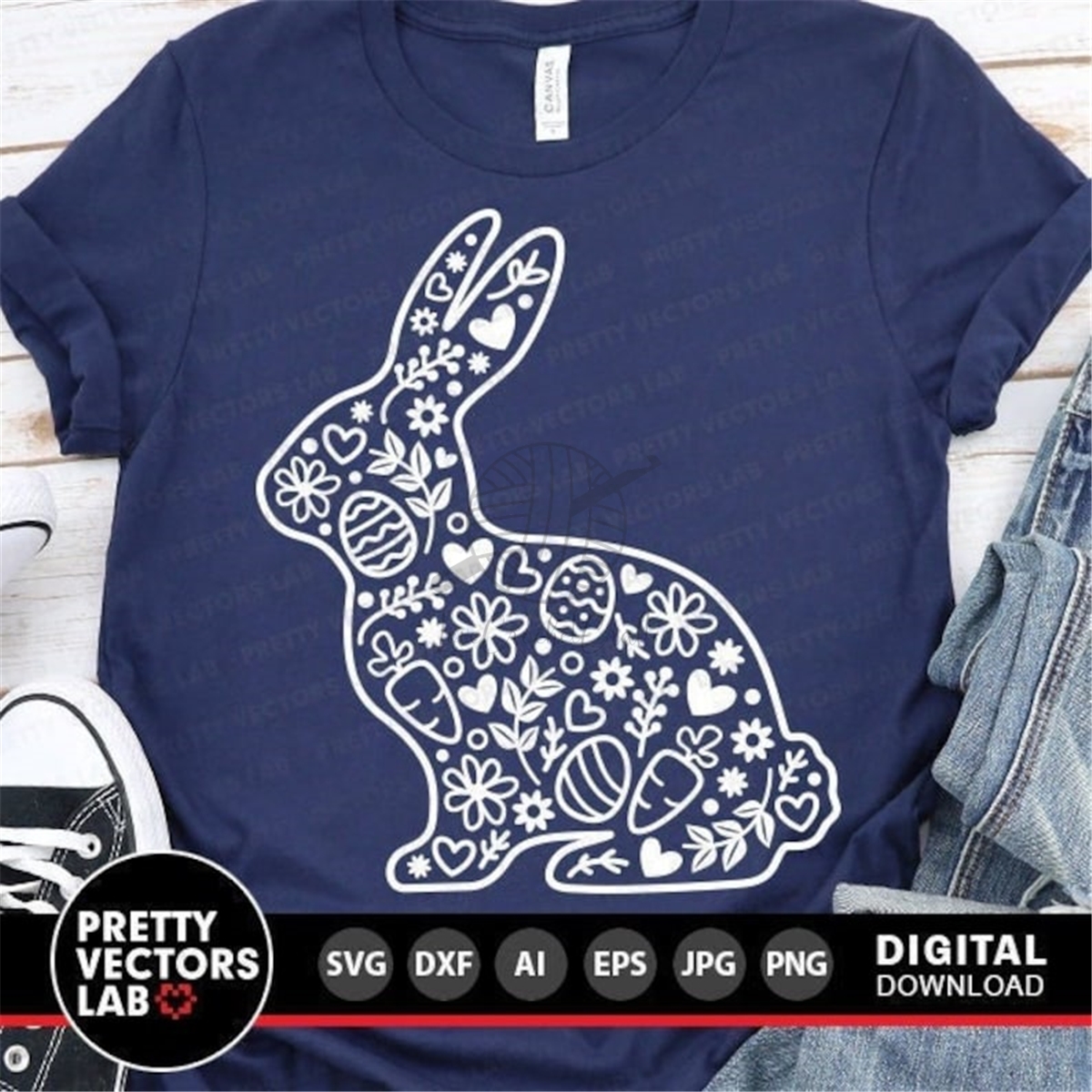 Easter Svg, Bunny Svg, Spring Cut Files, Floral Bunny Svg, D | Inspire ...
