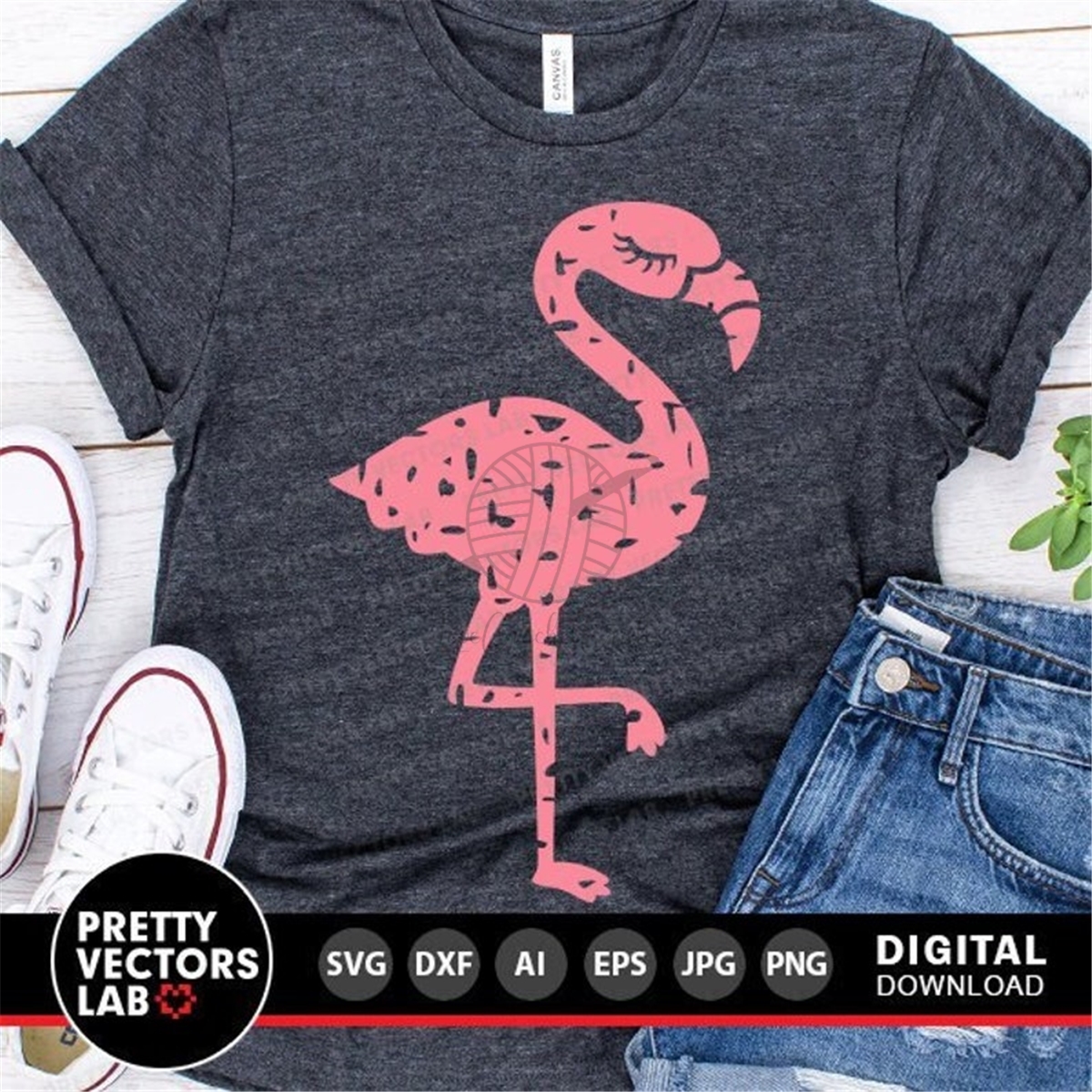 Flamingo Svg, Grunge Flamingo Cut Files, Summer Svg Dxf Eps | Inspire ...