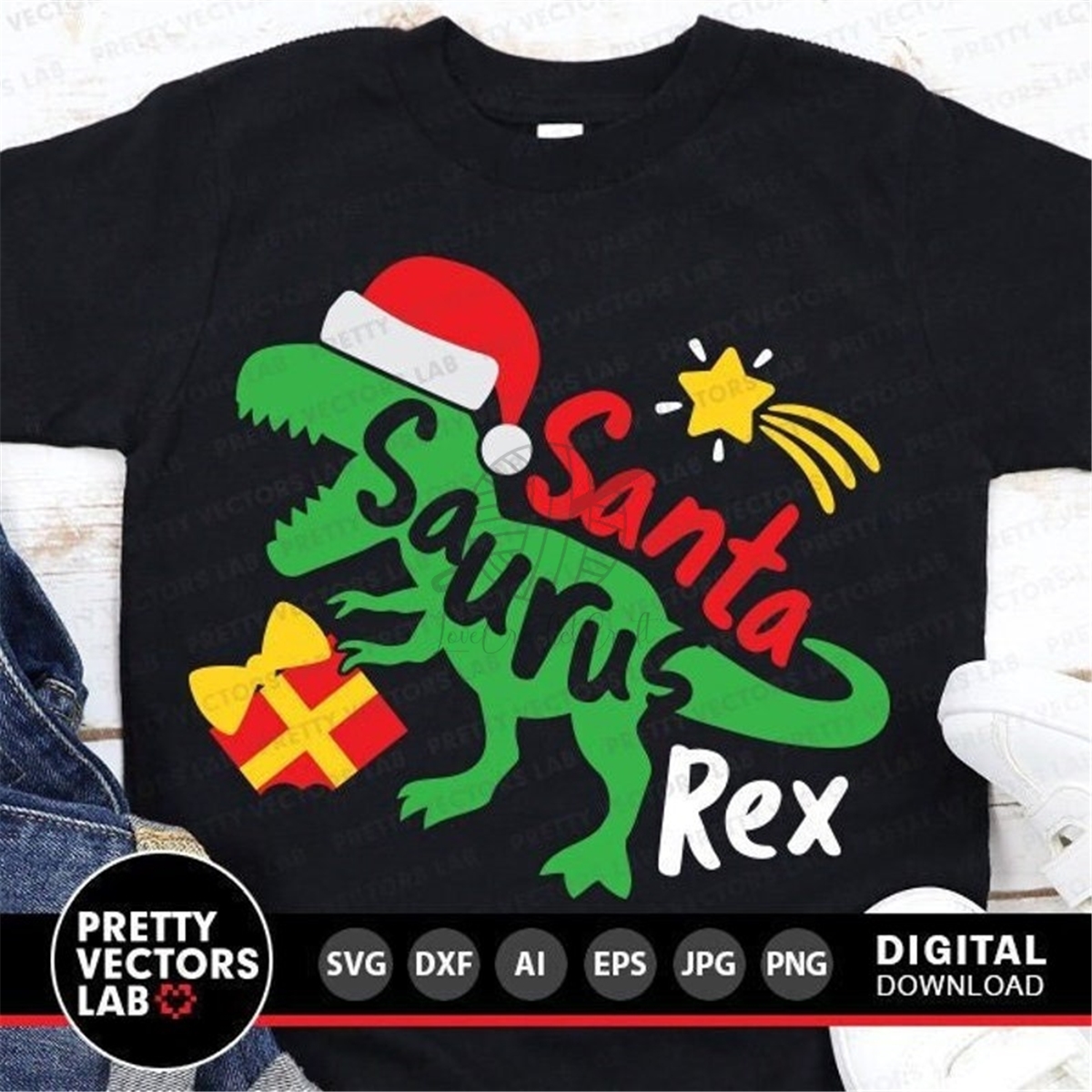 Christmas Dinosaur Svg, Santasaurus Rex Svg, Santa T-Rex Svg - Inspire ...