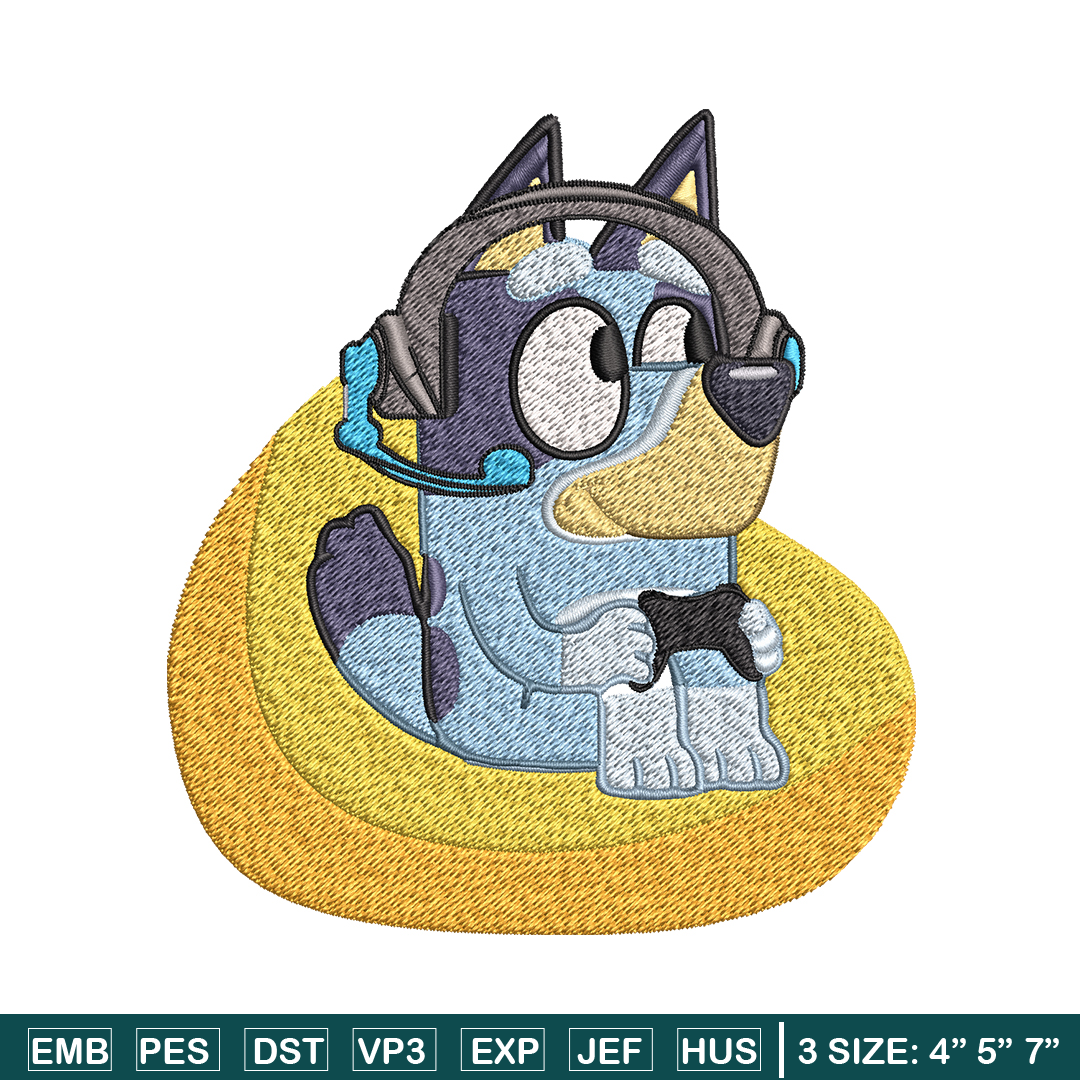 Bluey headphones Embroidery, Bluey cartoon Embroidery, Embro | Inspire ...