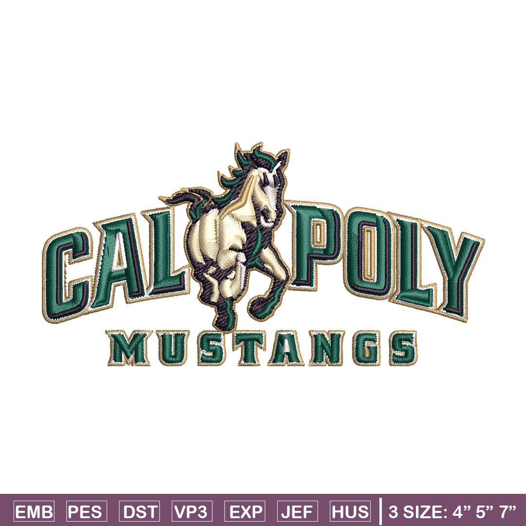 Cal Poly Mustangs embroidery design, Cal Poly Mustangs embro | Inspire ...