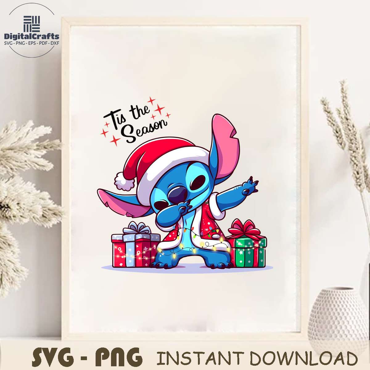 Tis The Season Stitch Santa Hat PNG | Inspire Uplift