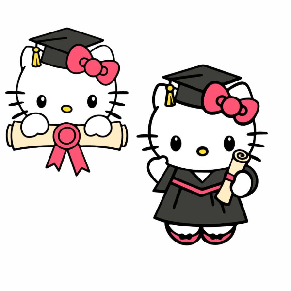 Hello Senior Kitty 2023 Graduation Season DXF, SVG, PNG File | Inspire ...