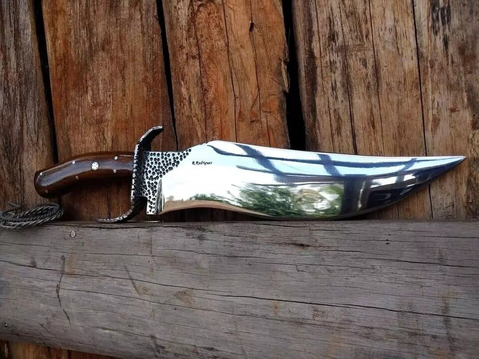 FANCY HANDMADE STEEL D2 BOWIE KNIFE HANDLE STEEL CLIP AND WO | Inspire ...