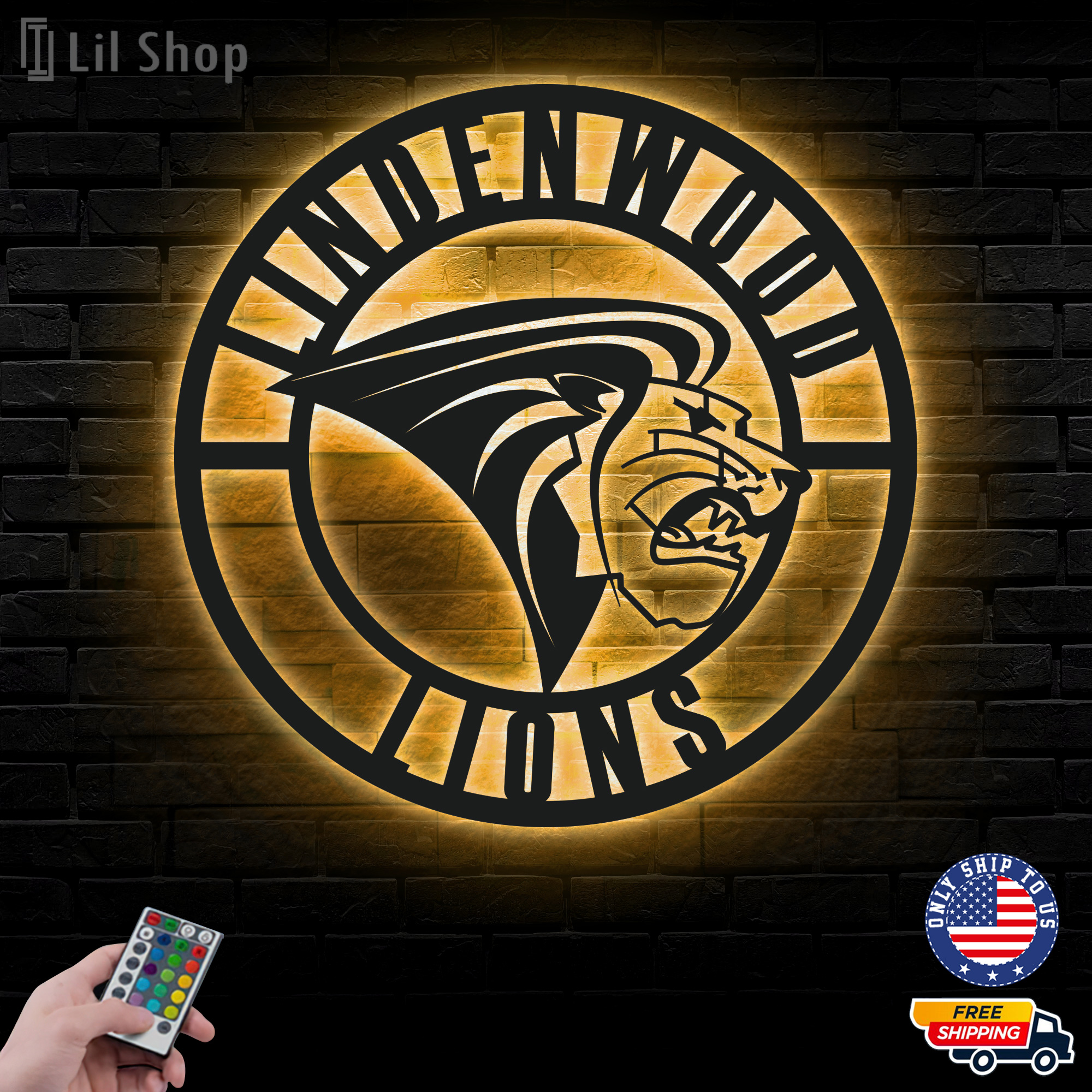 Lindenwood Lions Metal Sign, NCAA Logo Metal Led Wall Sign, | Inspire ...