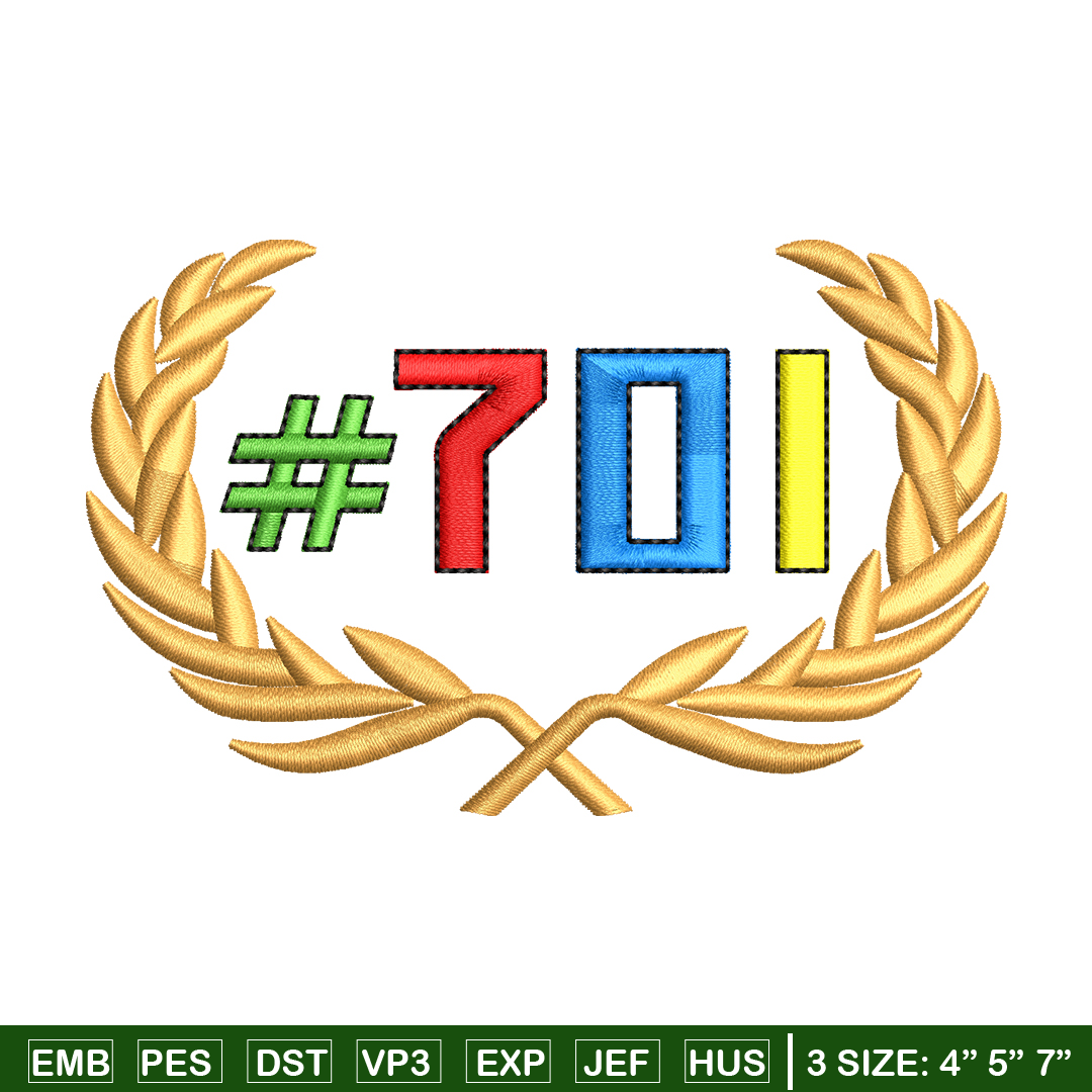 701 logo embroidery design, 701 logo embroidery, embroidery | Inspire ...