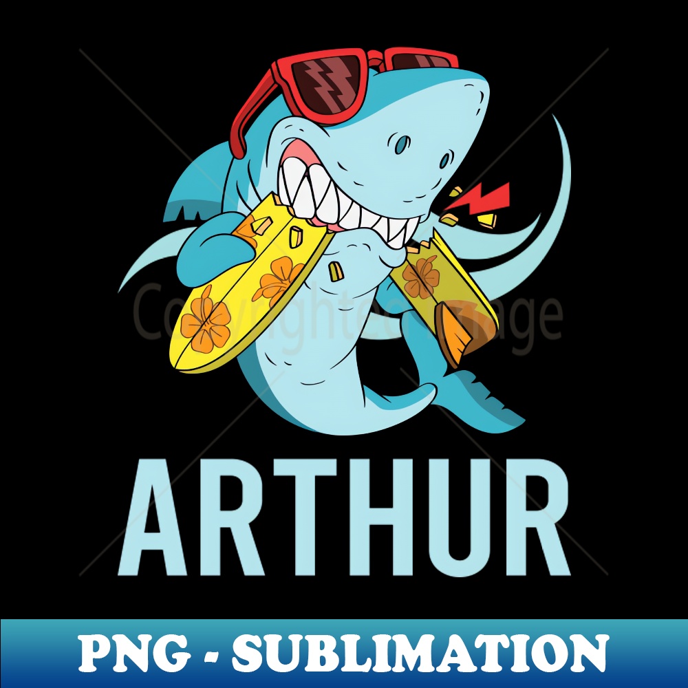 Funny Shark - Arthur Name - Premium Sublimation Digital Down | Inspire ...