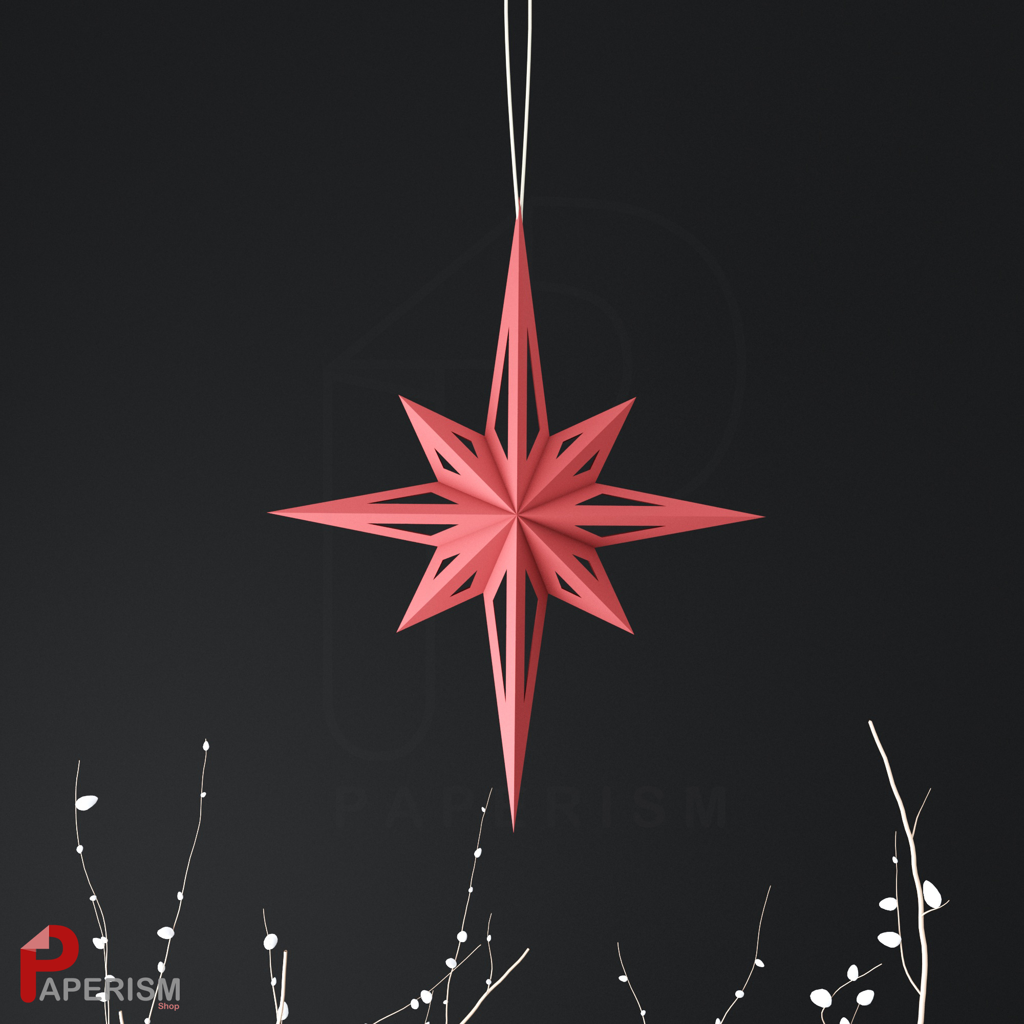 North Star pdf printable template, origami compass rose | Inspire Uplift