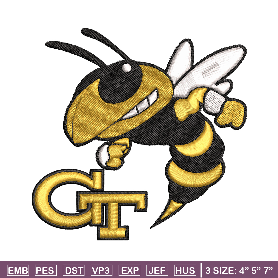 Georgia Tech Yellow Jackets embroidery design, Georgia Tech | Inspire ...