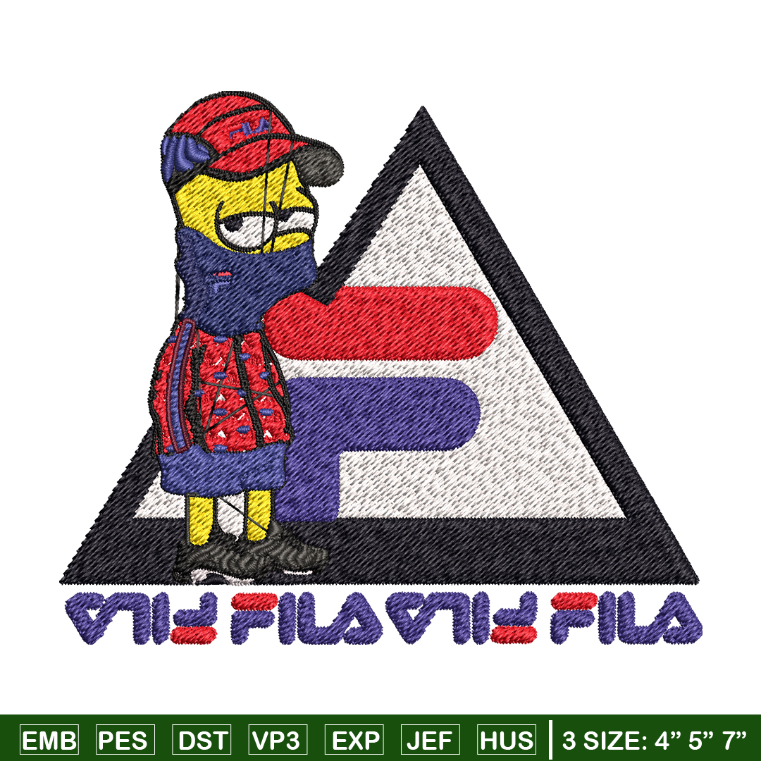 Bart Simpson Fila Embroidery design, Simpson Fila Embroidery | Inspire ...