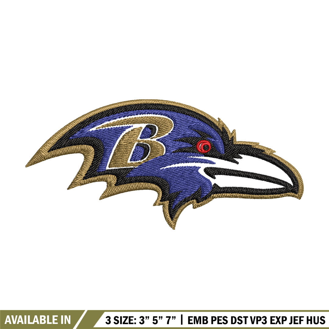 Baltimore Ravens logo Embroidery, NFL Embroidery, Sport embr | Inspire ...