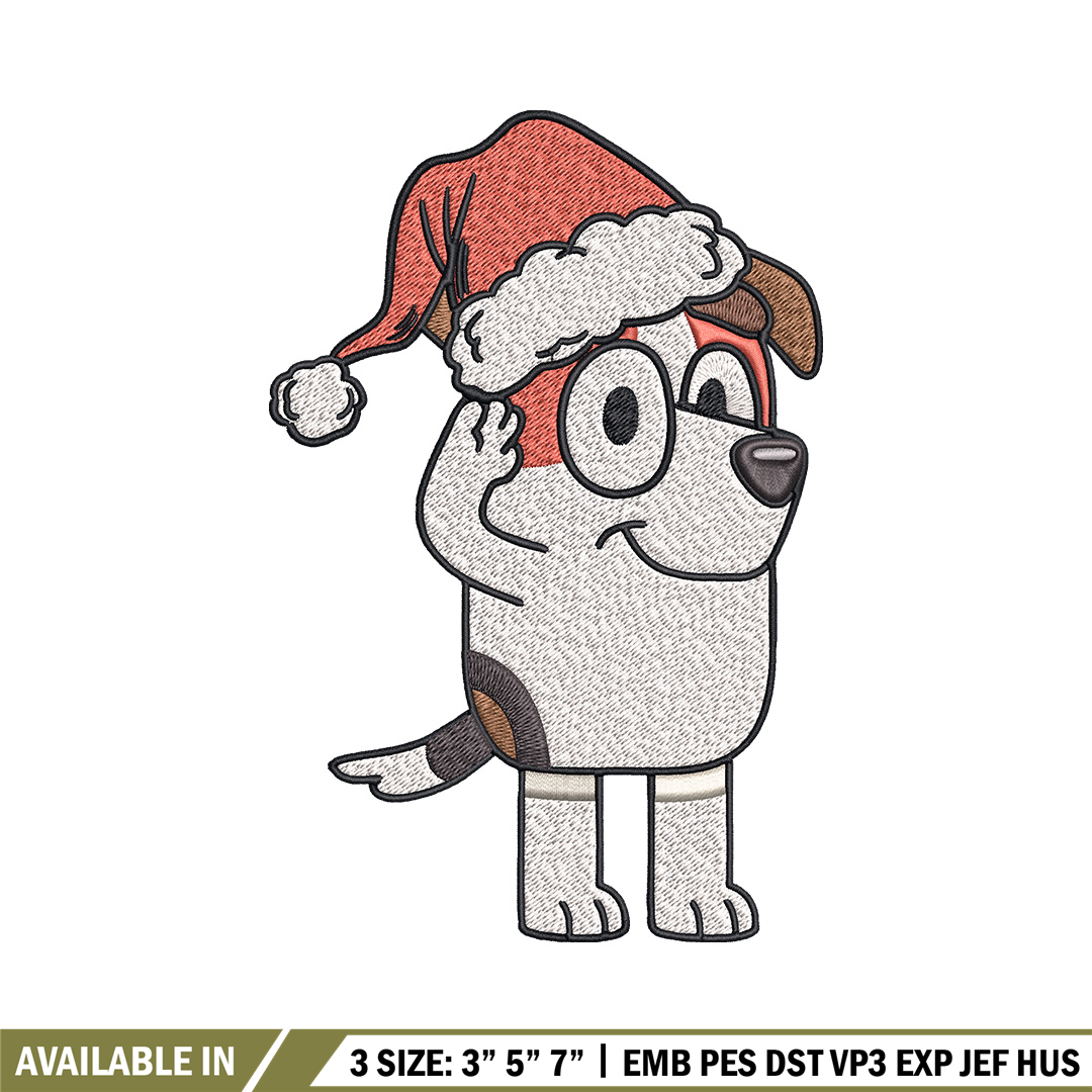 Bluey chrismas hat Embroidery Design, Bluey Embroidery, Embr | Inspire ...