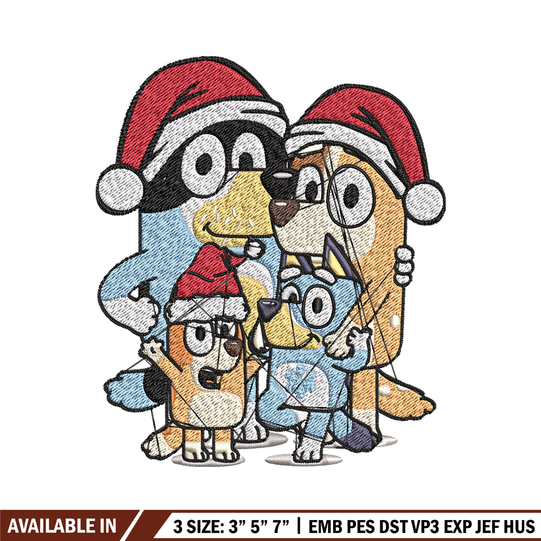 Bluey family chrismas Embroidery Design,Bluey Embroidery,Emb | Inspire ...