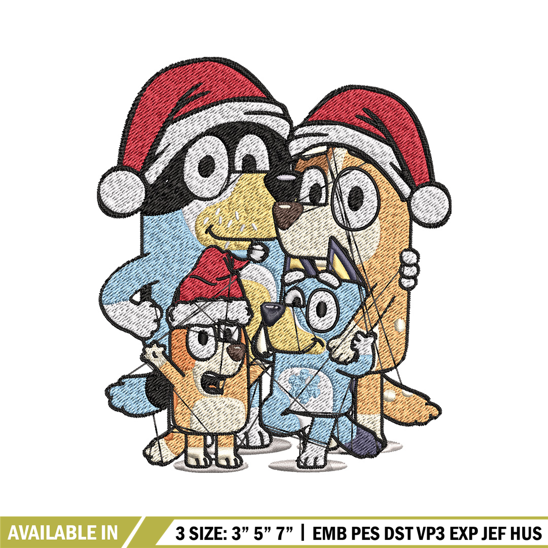 Bluey family chrismas Embroidery Design,Bluey Embroidery,Emb - Inspire ...