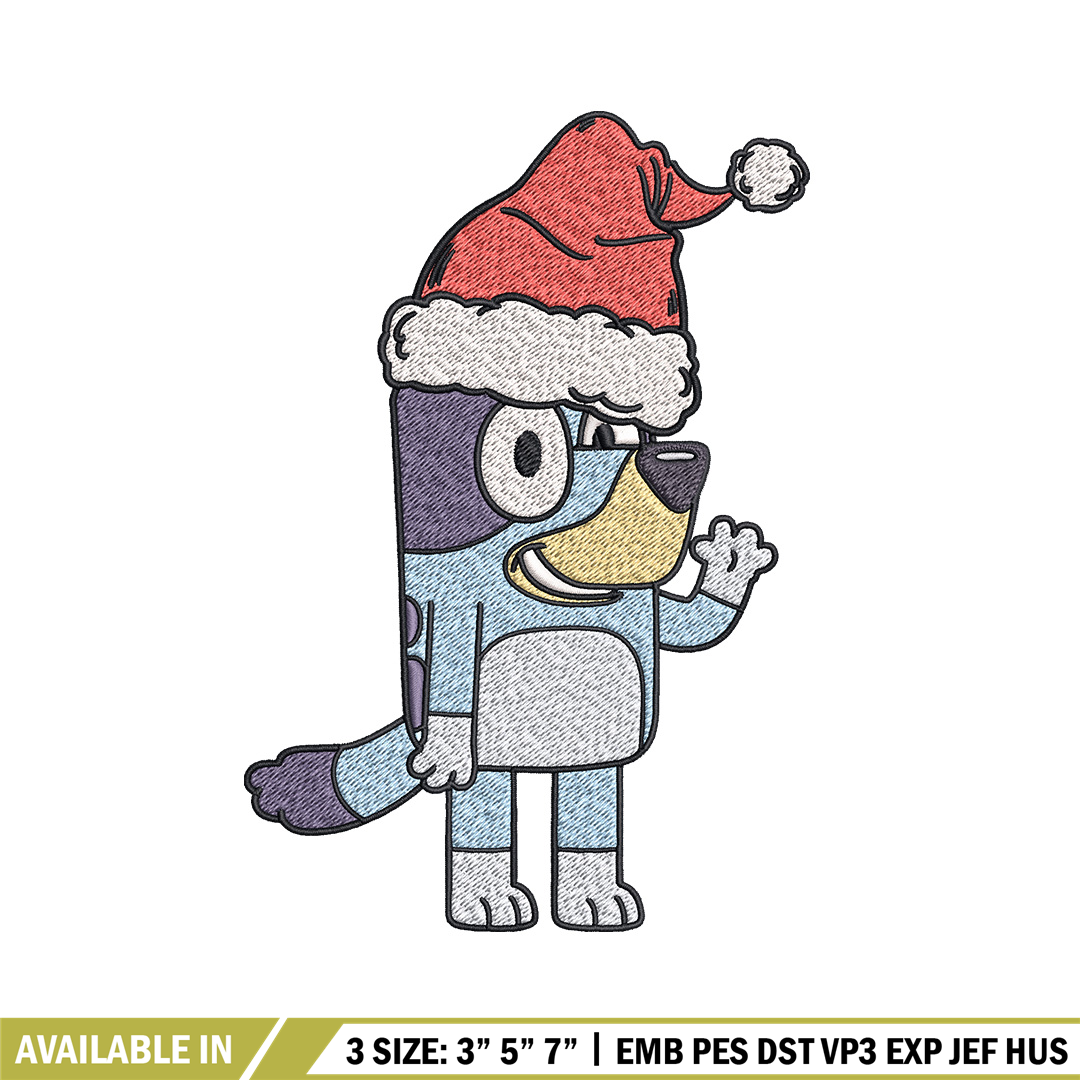 Bluey hat chrismas Embroidery Design, Bluey Embroidery, Embr - Inspire ...