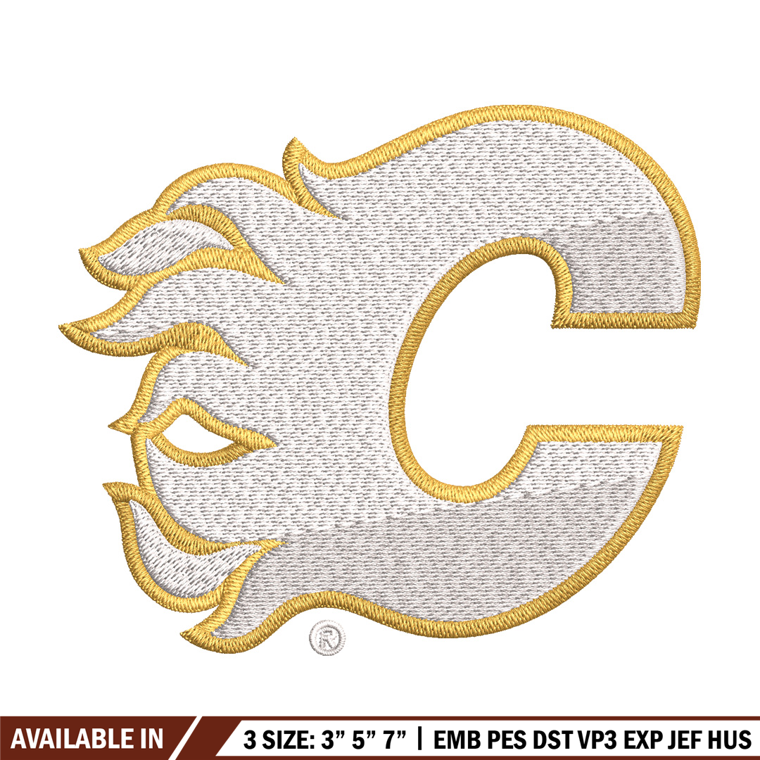 Calgary Flames Embroidery Design, Logo Embroidery, NHL Embro | Inspire ...