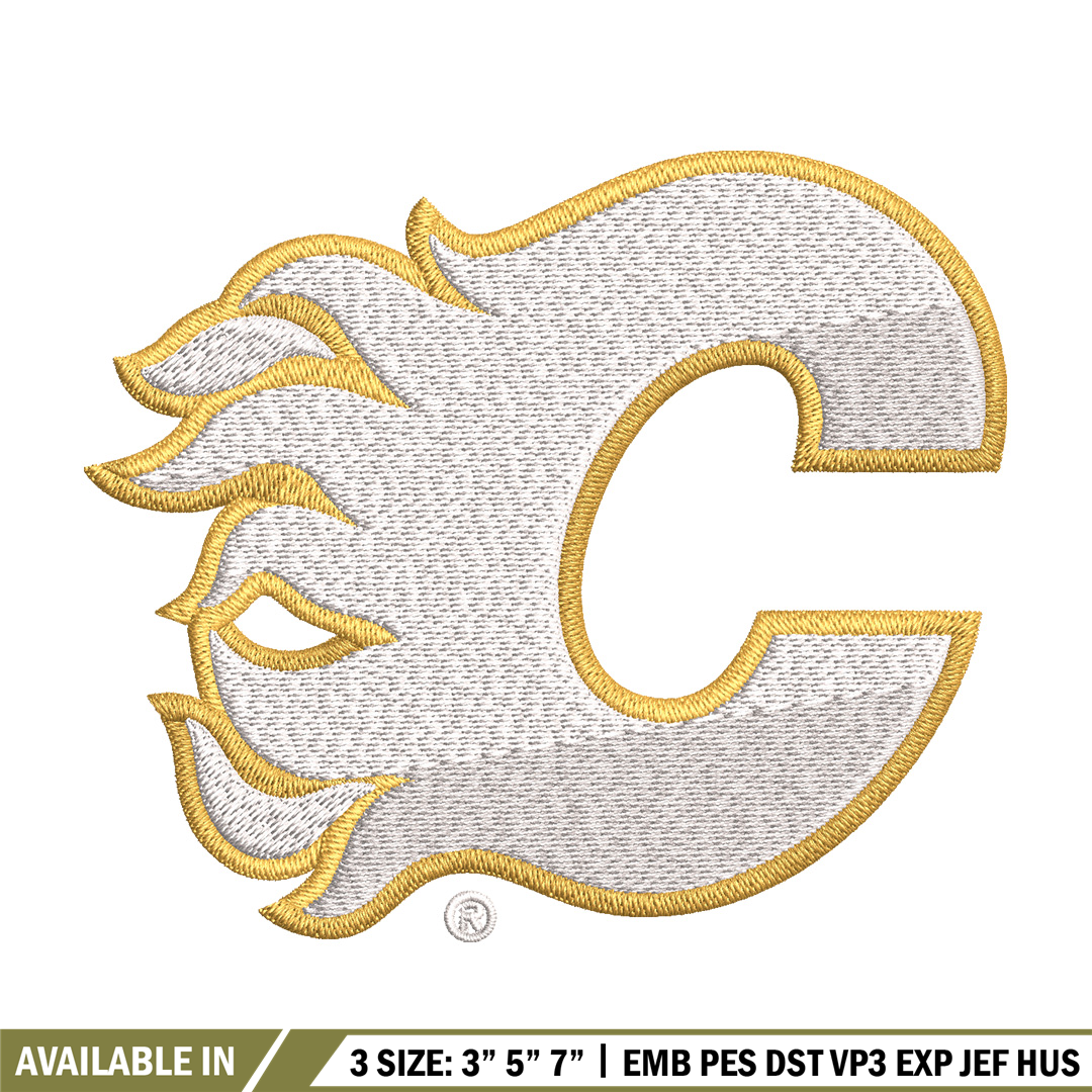 Calgary Flames Embroidery Design, Logo Embroidery, NHL Embro | Inspire ...