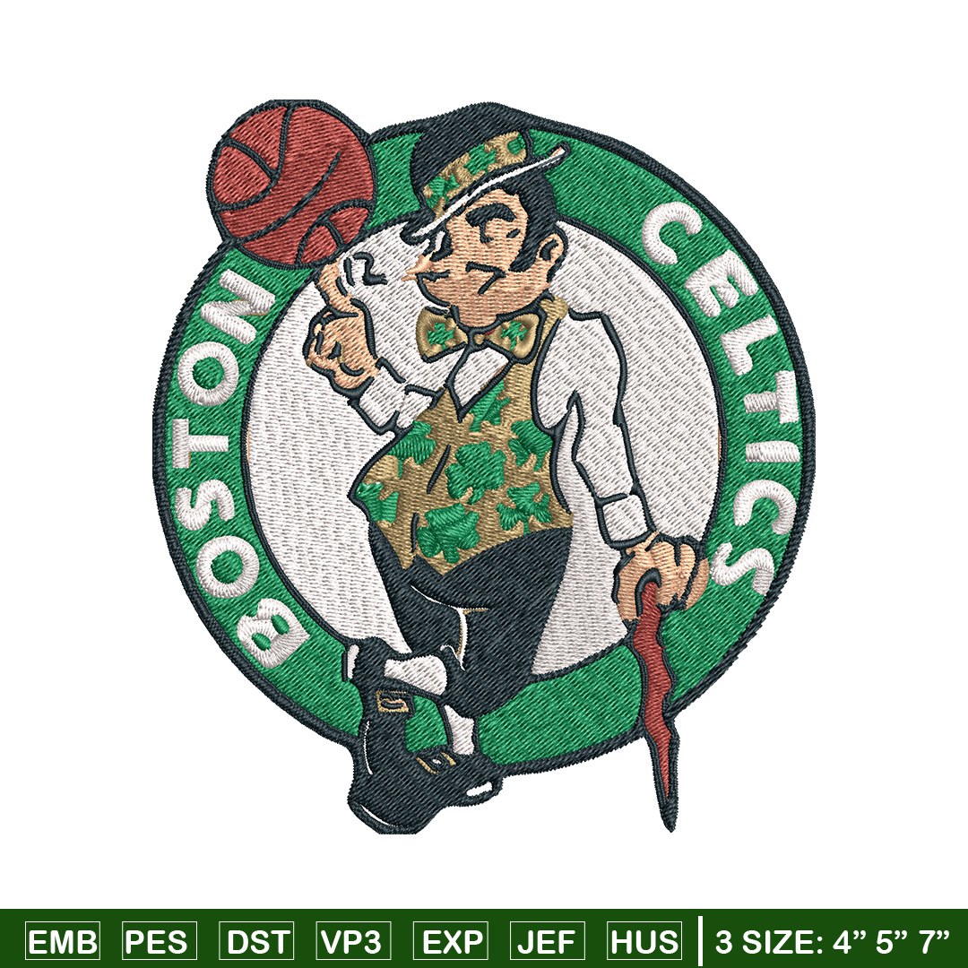 Boston Celtics Embroidery Design, Logo Embroidery, NBA Embro | Inspire ...