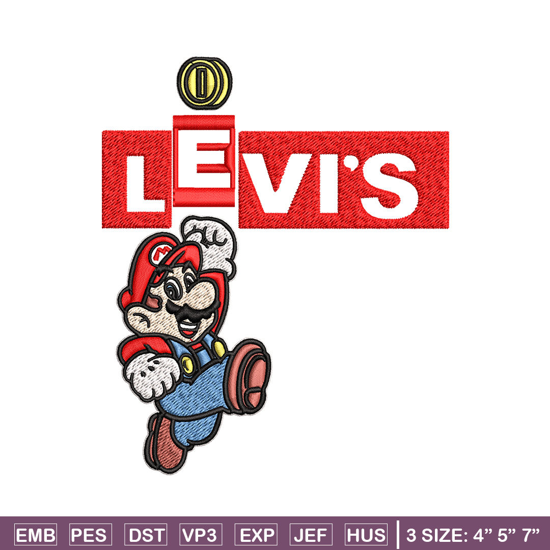 Levi's Mario Embroidery design, Levi's Mario Embroidery, car | Inspire ...