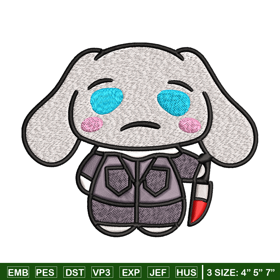 Bunny horror cartoon Embroidery design, Bunny horror Embroid | Inspire ...