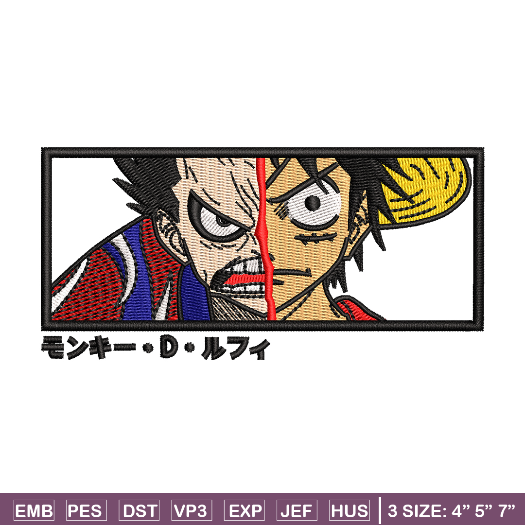 Luffy gear 4 X Luffy embroidery design, one piece embroidery - Inspire ...