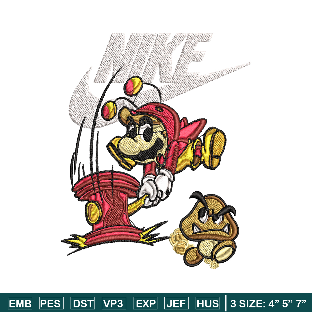Mario bros Nike Embroidery design, Mario bros game Embroider | Inspire ...
