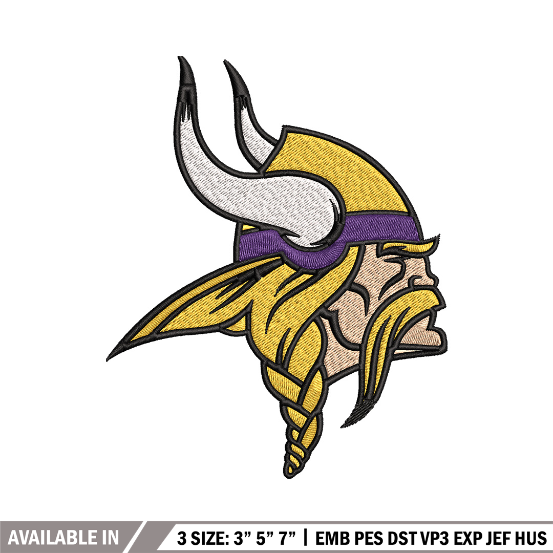 Minnesota Vikings logo Embroidery, NFL Embroidery, Sport emb | Inspire ...