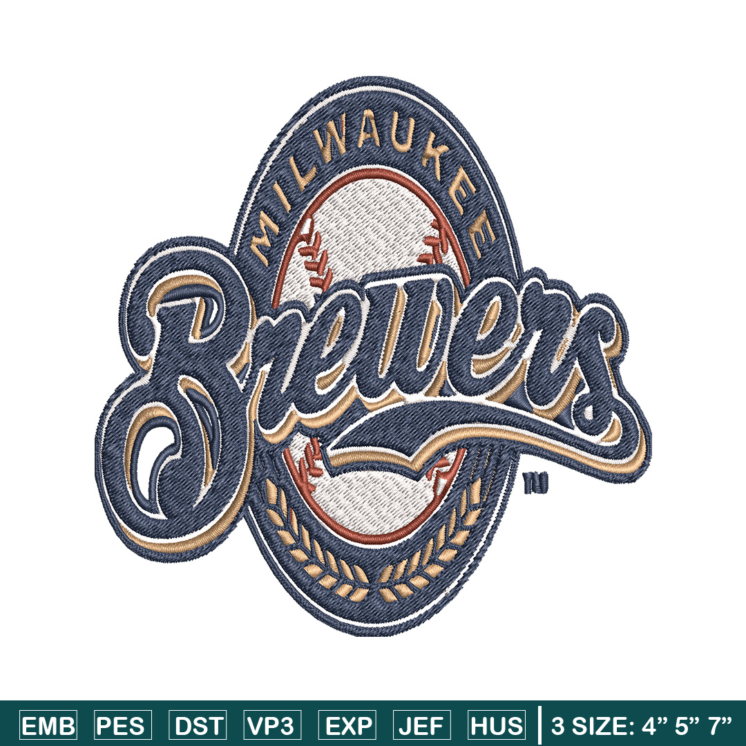 Milwaukee Brewers Embroidery Design, Logo Embroidery, MLB Em | Inspire ...