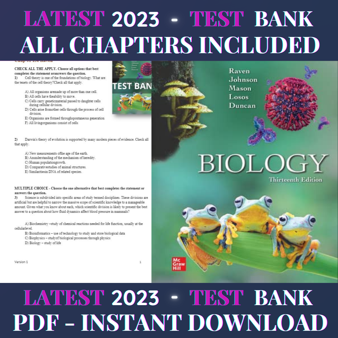 Latest 2023 Biology, 13th Edition by Peter Raven Test Bank | - Inspire ...
