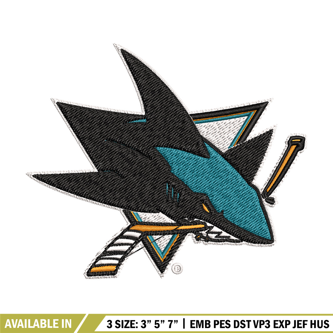 San Jose Sharks logo Embroidery, NHL Embroidery, Sport embro | Inspire ...