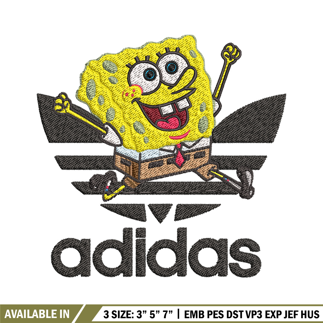 Spongebob adidas Embroidery Design, Adidas Embroidery, Embro | Inspire ...