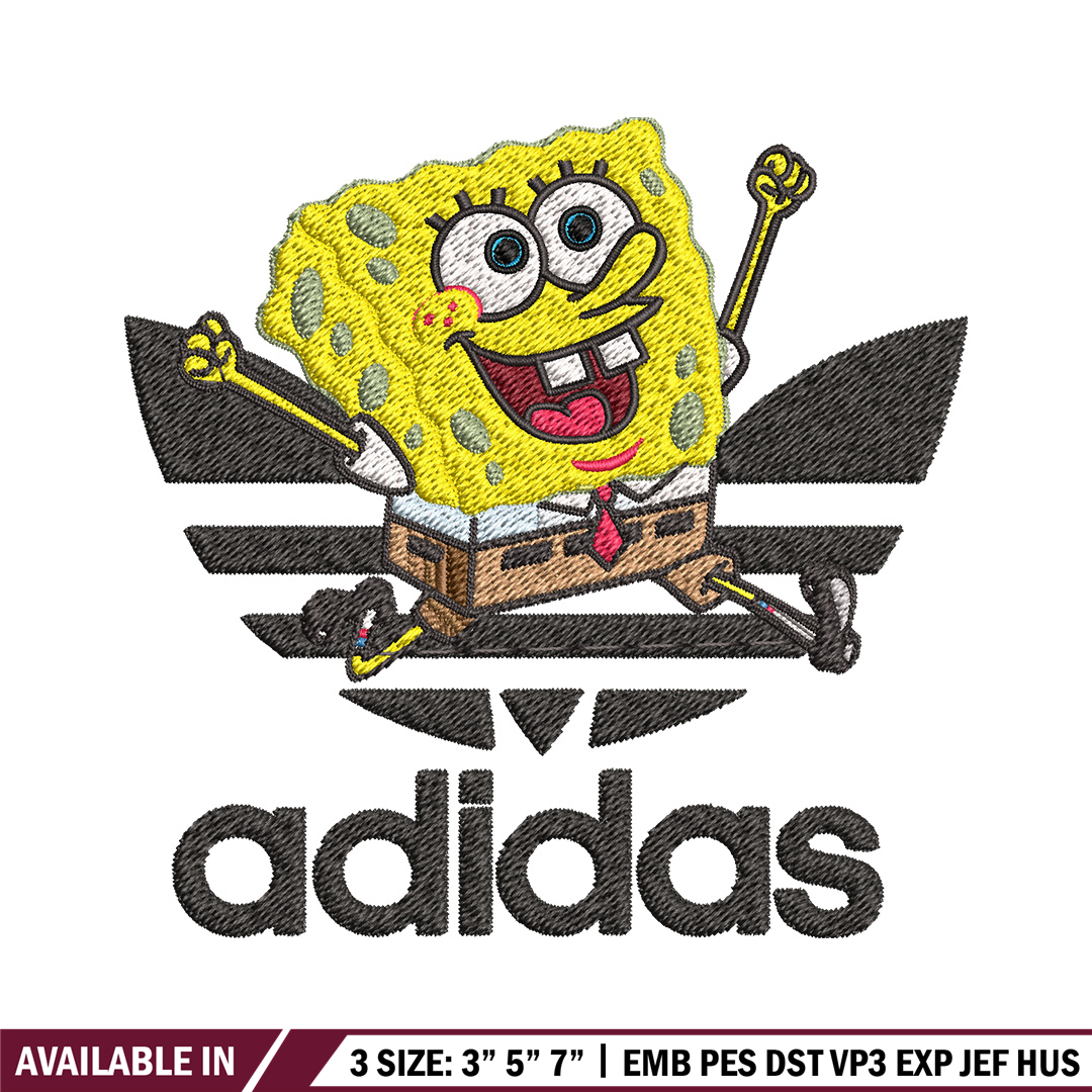 Spongebob adidas Embroidery Design, Adidas Embroidery, Embro | Inspire ...