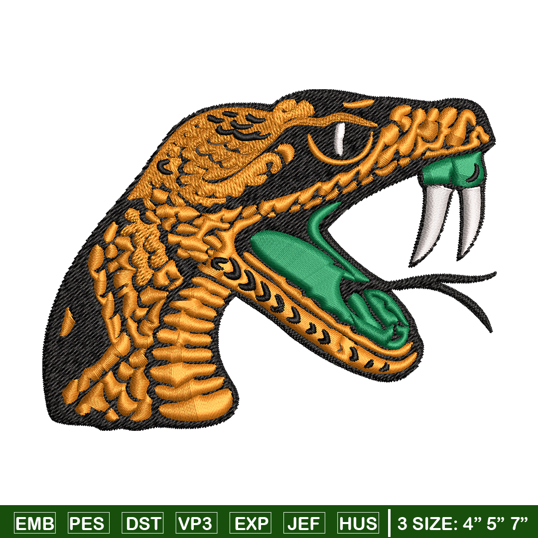 Florida A&M Rattlers embroidery design, Florida A&M Rattlers | Inspire ...